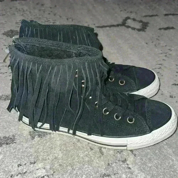 Converse | Shoes | Converse Womens Fringe Suede Leather Faux Shearling ...